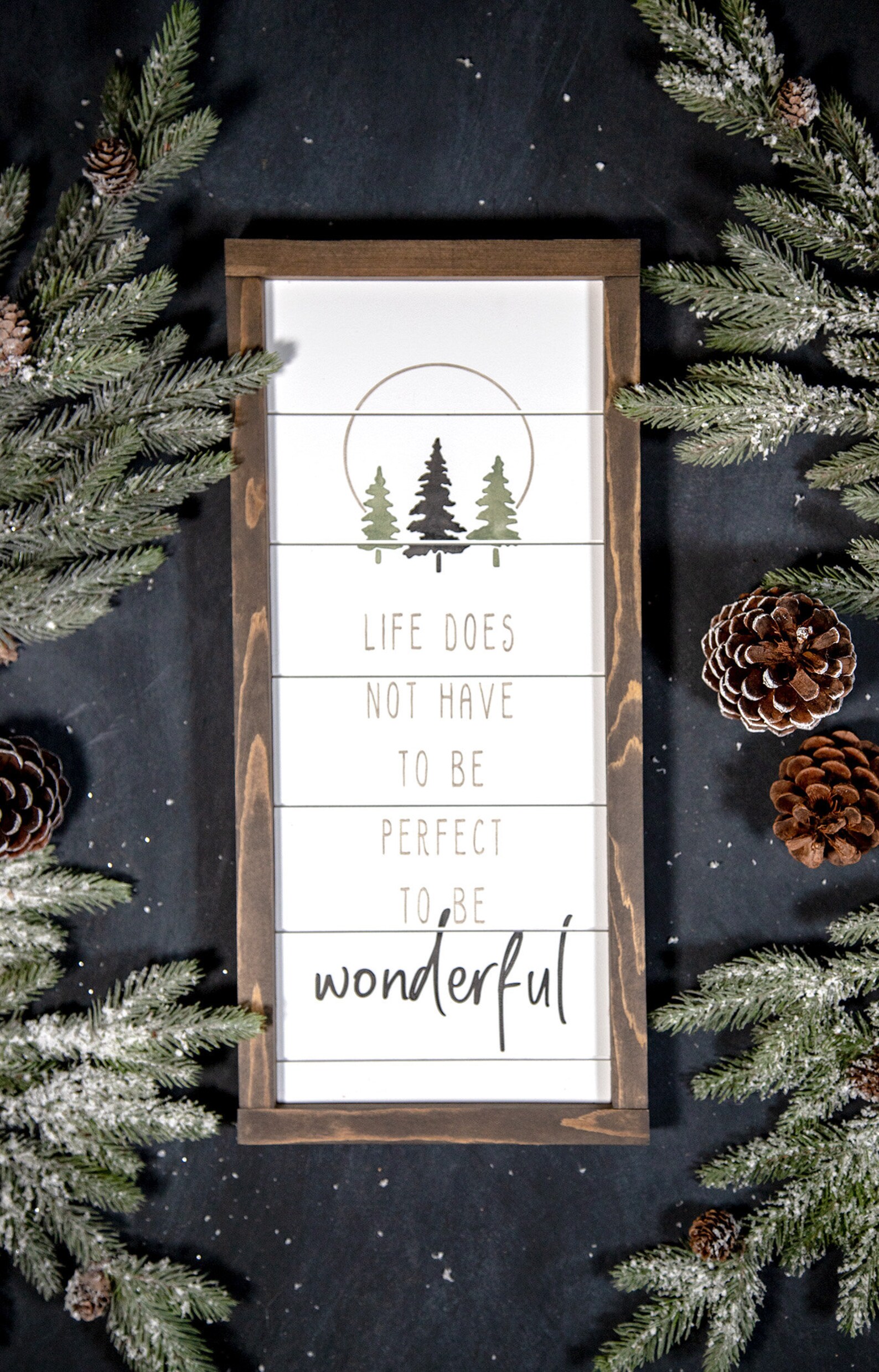 Life Doesn't Have to Be Perfect Wood Sign Wonderful Sign | Etsy