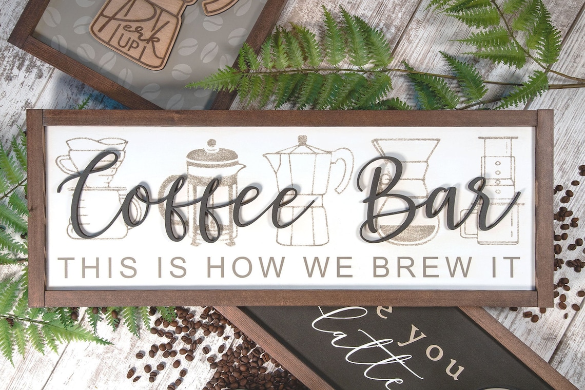 Coffee Bar Sign This is How We Brew It Coffee Wood Sign - Etsy