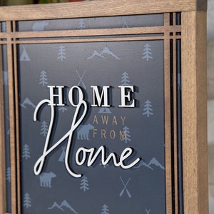 Home Away From Home Cabin Plaid Wood Sign up North Great Outdoors ...