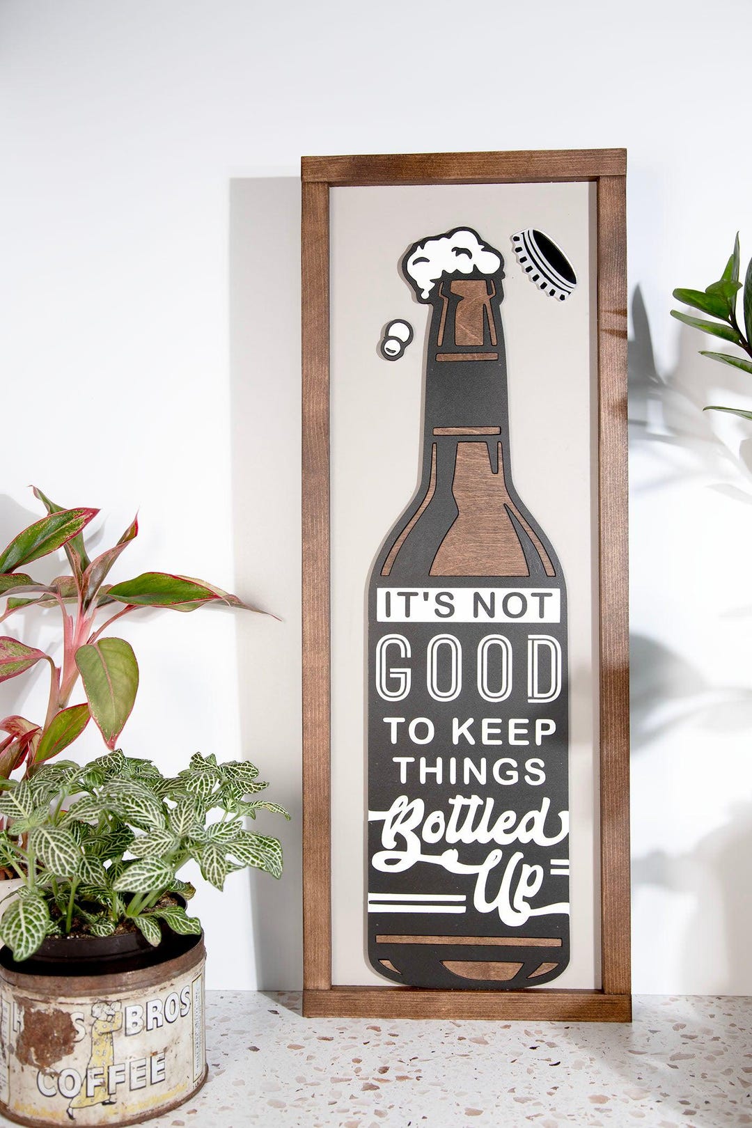 Dont Keep Things Bottled up Sign | Bar Decor | Beer Design | Man Cave ...