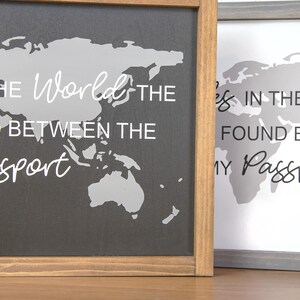 World Map Wood Sign | Travel Sign | Stories in Passport | Customize ...