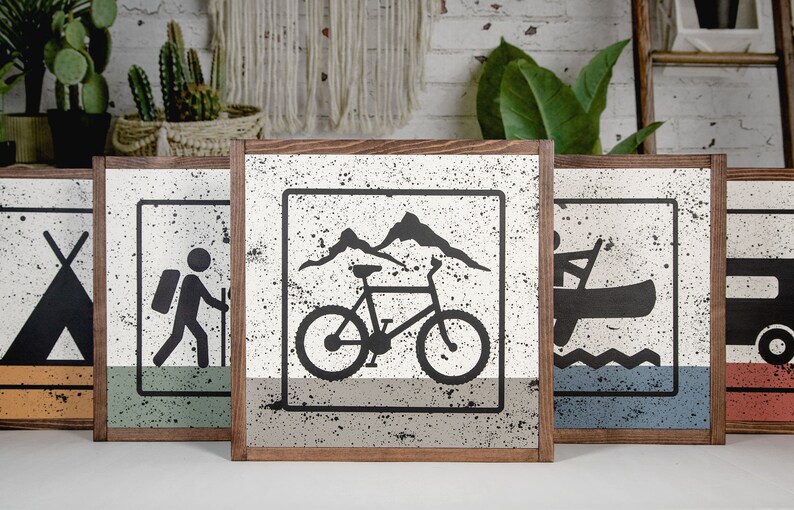 Biking Sign Bike Trail Park Signs Recreational Camping - Etsy