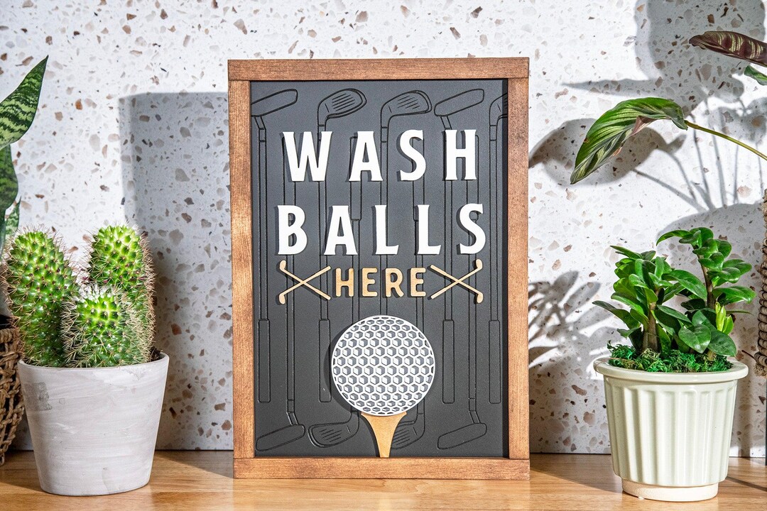 Wash Golf Balls Wood Sign | Bathroom Sign | Golfing Humor | Gift for ...