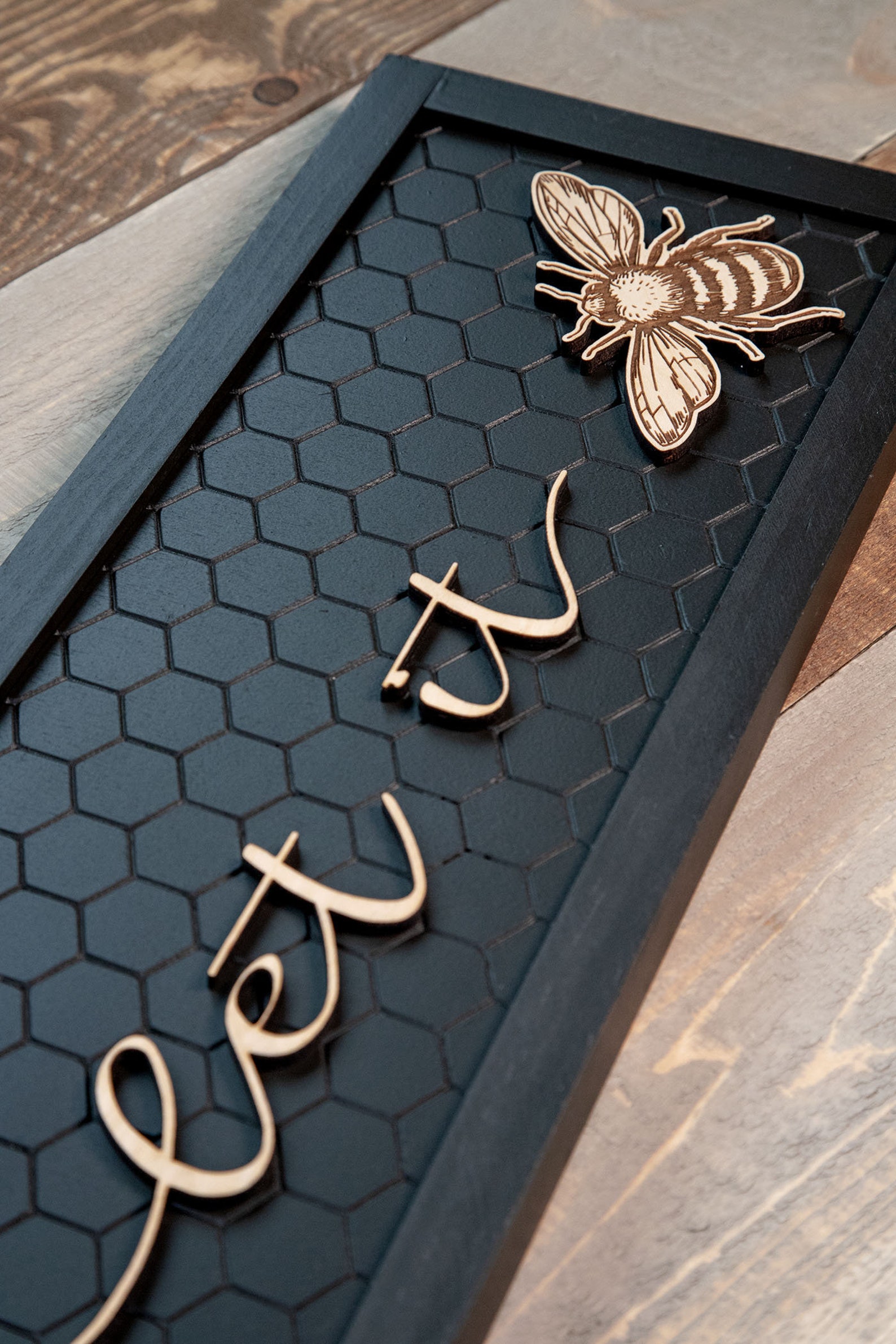 Let It Bee Wood Sign Bee Sign Honeycomb 3D Sign - Etsy