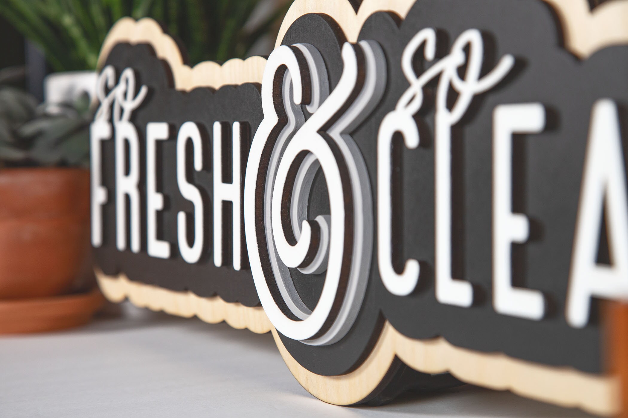 So Fresh and so Clean Wood Sign Original | 3D Sign | Bathroom Sign ...