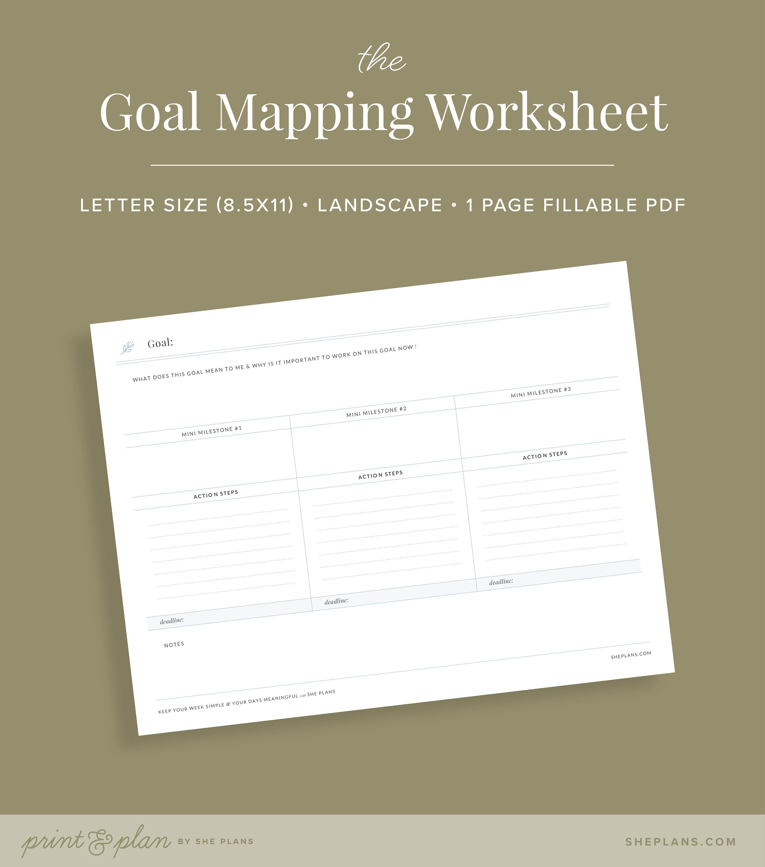 Paper Goal Planner Printable Planning Your Goals Goal Planning Insert ...
