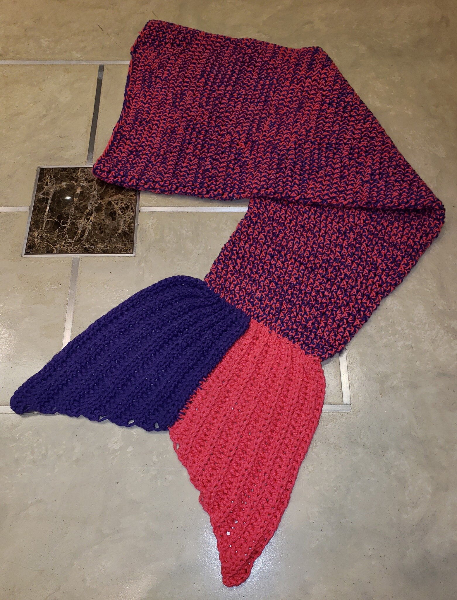 Pink and Purple Large Mermaid Tail - Etsy