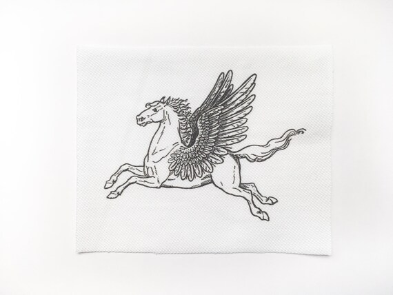 Pegasus Sew on Patch Vintage Pegasus Illustration Winged | Etsy