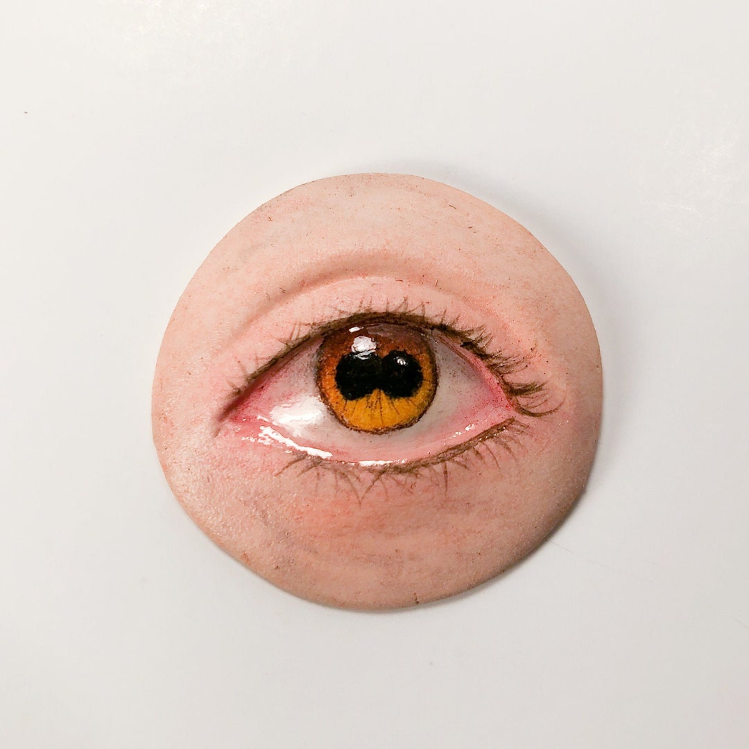 Goat Eye Pin Horizontal Pupil Customizable Eyeball Badge Open Stock ...