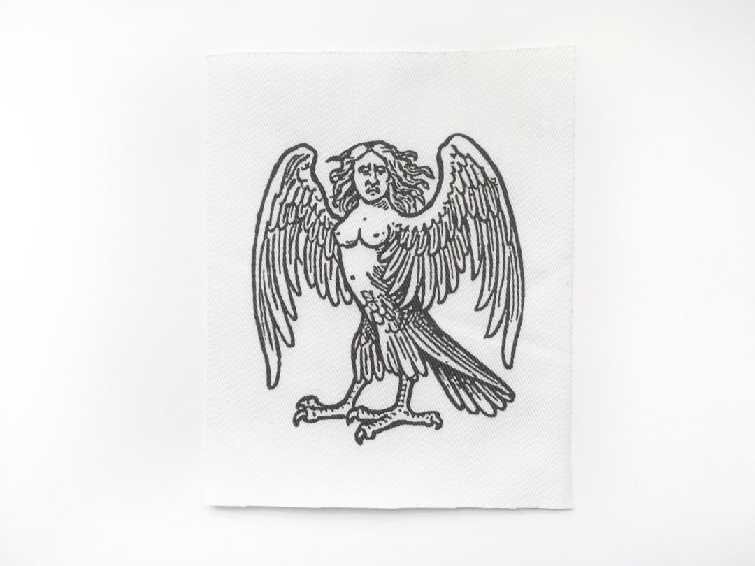 CLOSEOUT: Harpy Sew on Patch - Vintage Mythology Illustration - Winged ...