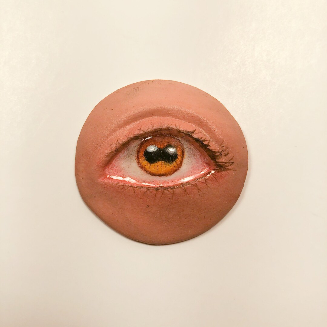 Goat Eye Pin Horizontal Pupil Customizable Eyeball Badge Open Stock ...