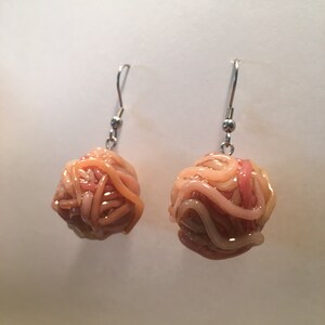 Writhing Ball of Worms Earrings - Realistic Slimy Worm Polymer Clay ...