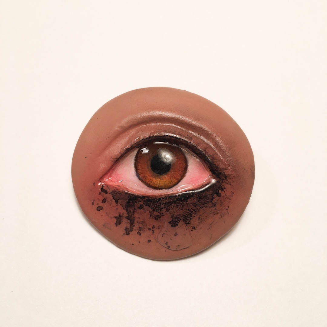 Ugly Crying Eyeball Brooch: Weird Art Pin, Bolo Tie Upgrade - Etsy