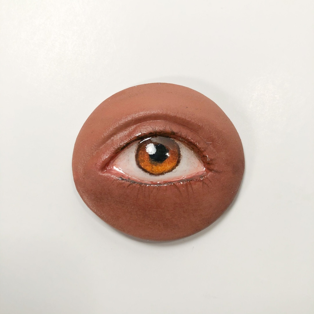 Brown Lover's Eye Pin - Customizable Eye Badge - Open Stock - Weird ...