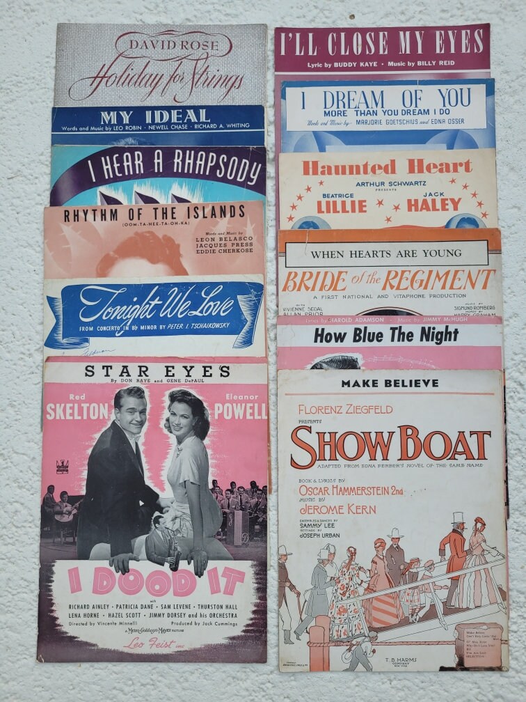 Piano Sheet Music, 1920's-1940's, 12 Pieces - Etsy
