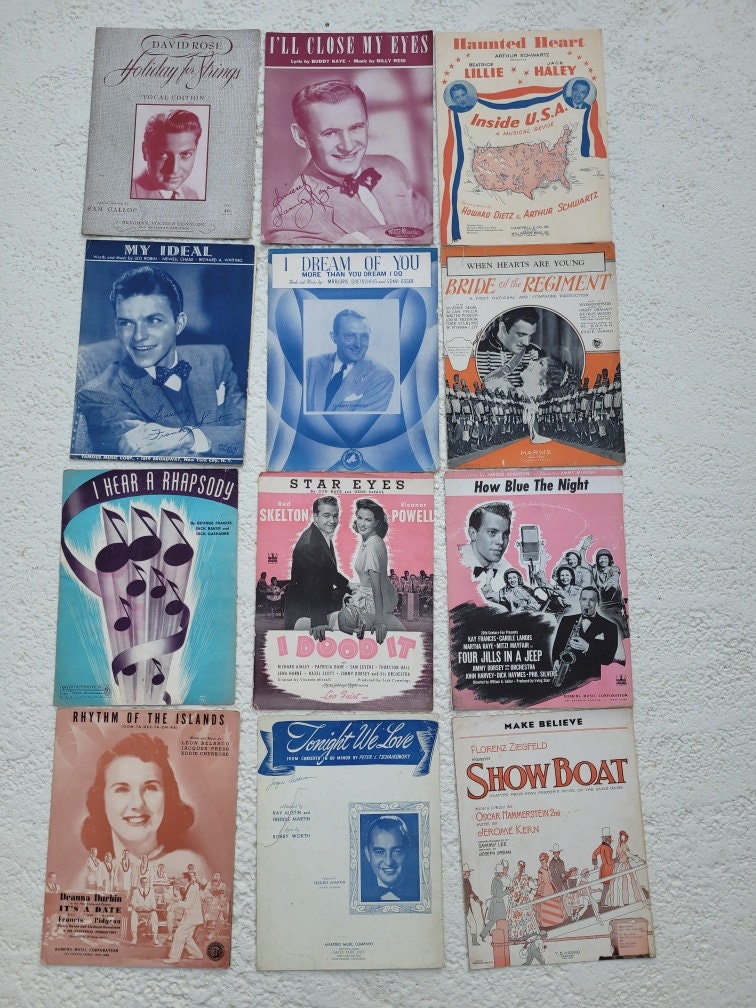 Piano Sheet Music, 1920's-1940's, 12 Pieces - Etsy
