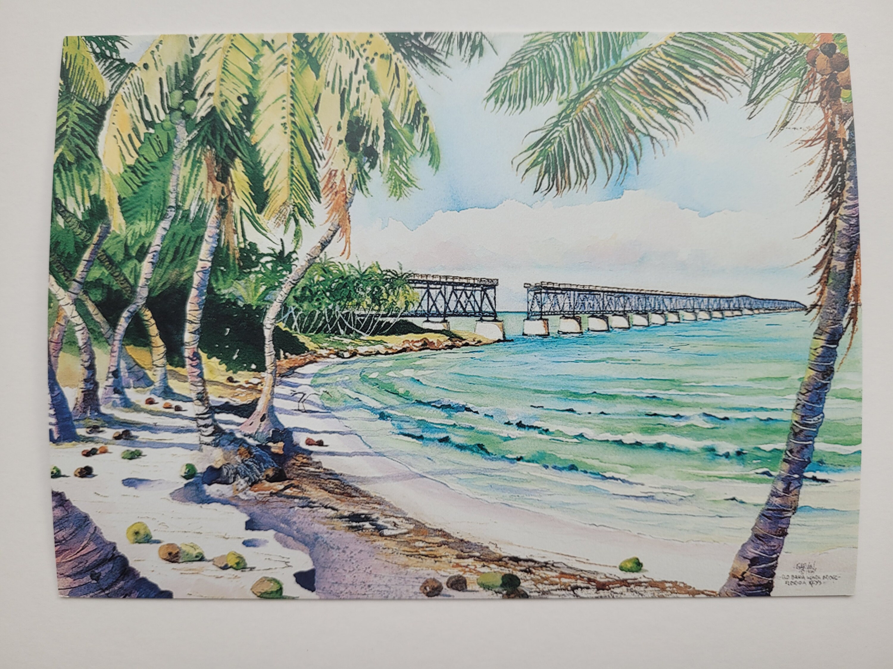 Old Bahia Honda Bridge, Watercolor Print by Carol Garvin, 14.5" X 21.5 ...