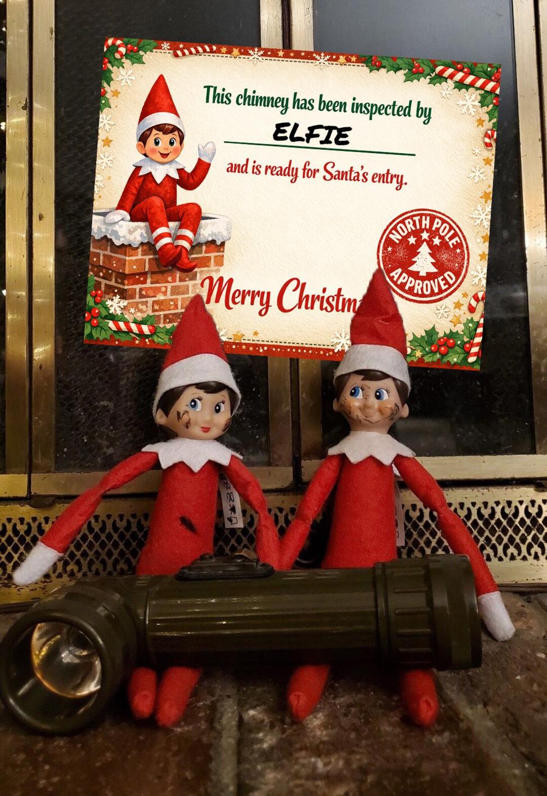 Elf on the Shelf Printable Sign – Chimney Inspection Certificate - Etsy