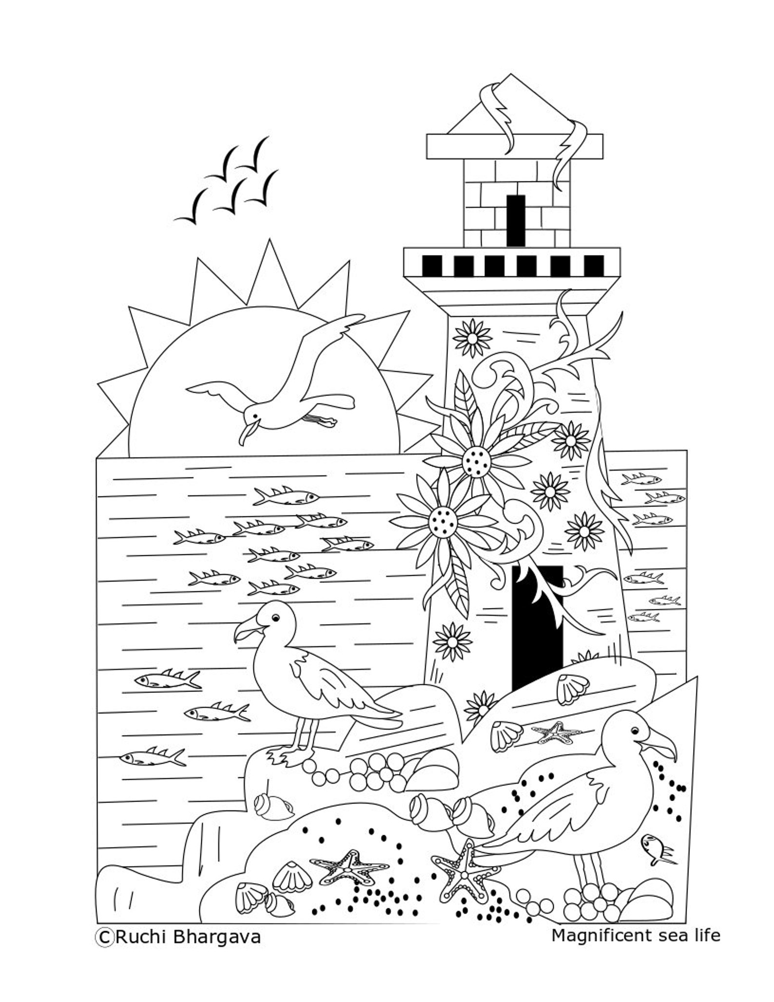 Magnificent Sea Life-adult Coloring Book - Etsy