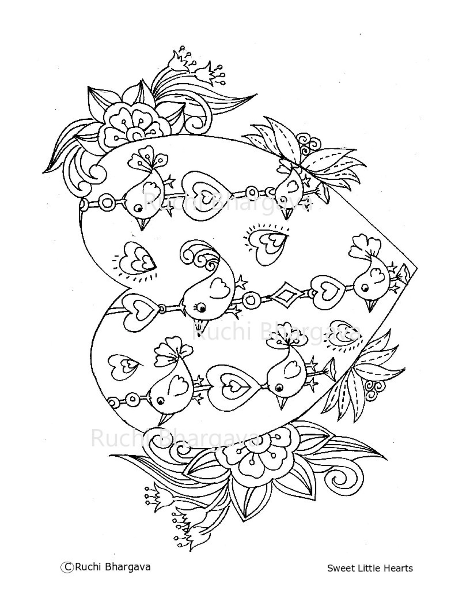 Sweet Little Hearts-coloring Book Pdf Format - Etsy