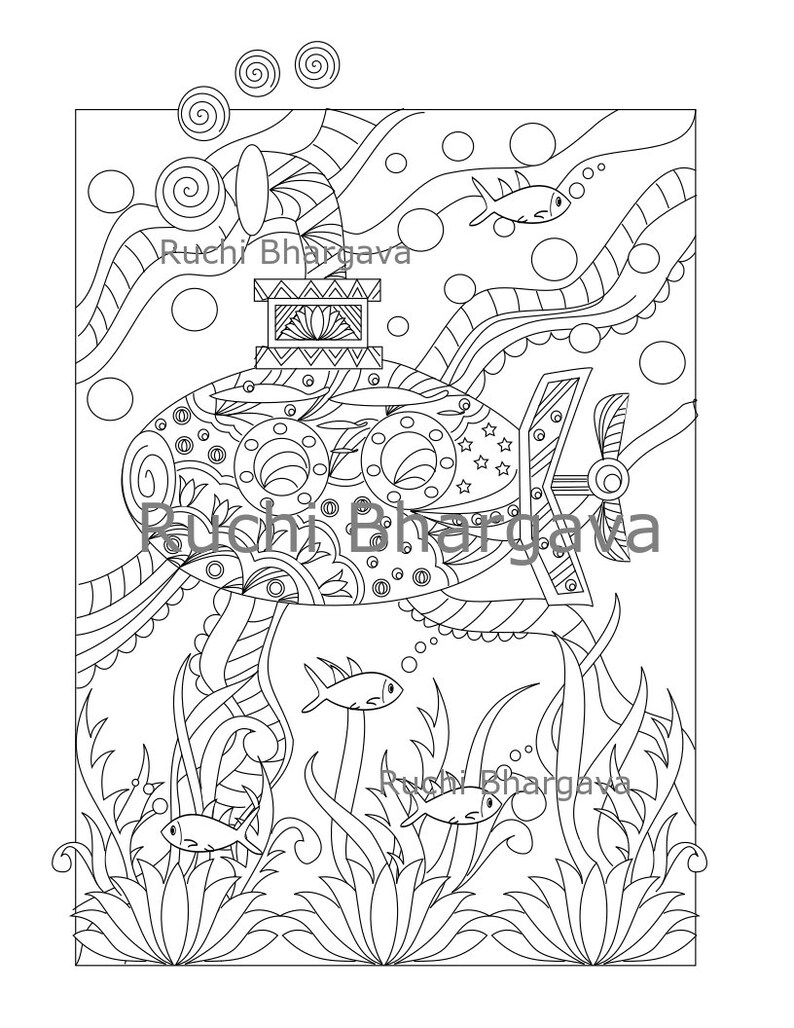 Magnificent Sea Life-adult Coloring Book - Etsy