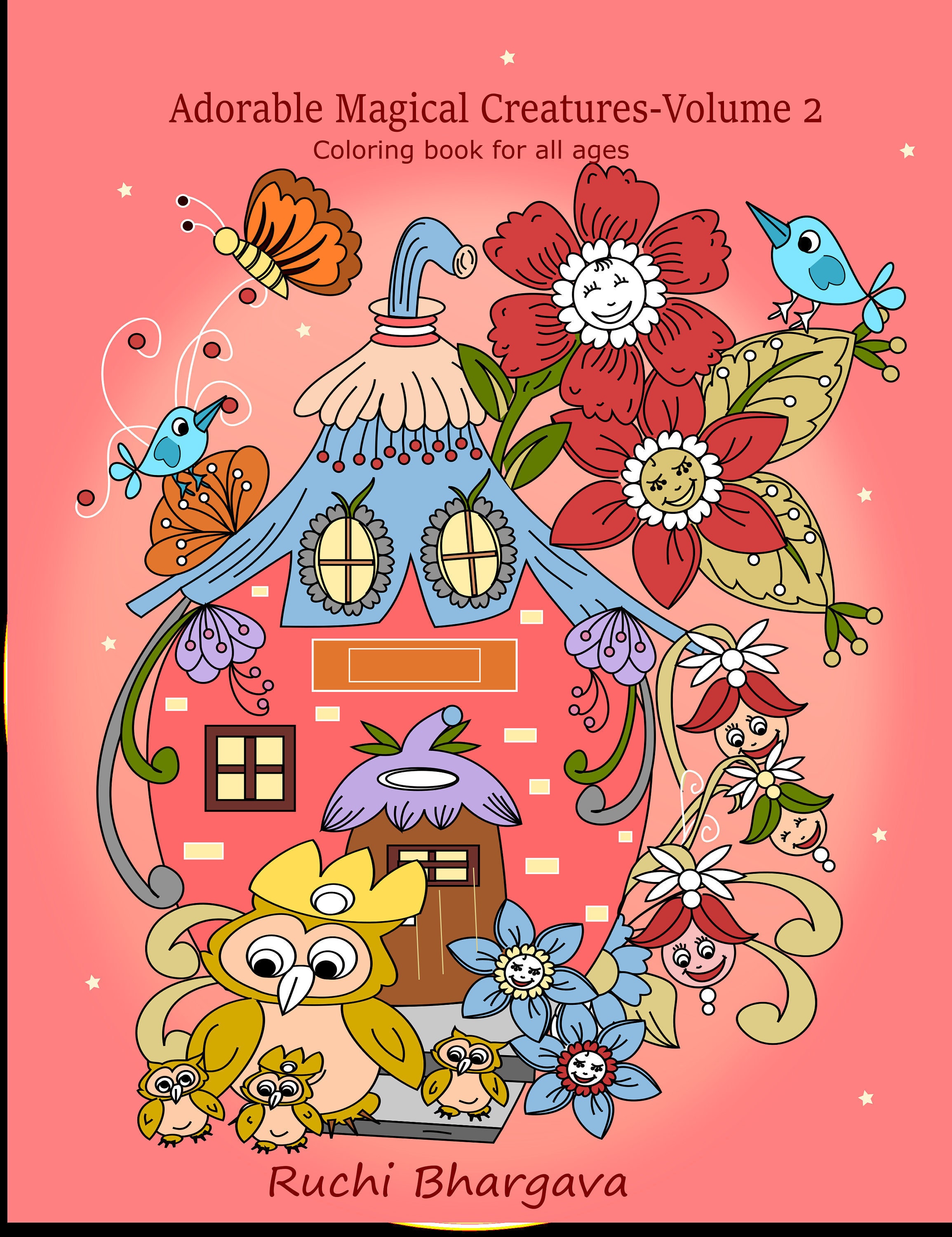 Adorable Magical Creatures- Volume 2 Coloring Book Mushroom, Magical ...
