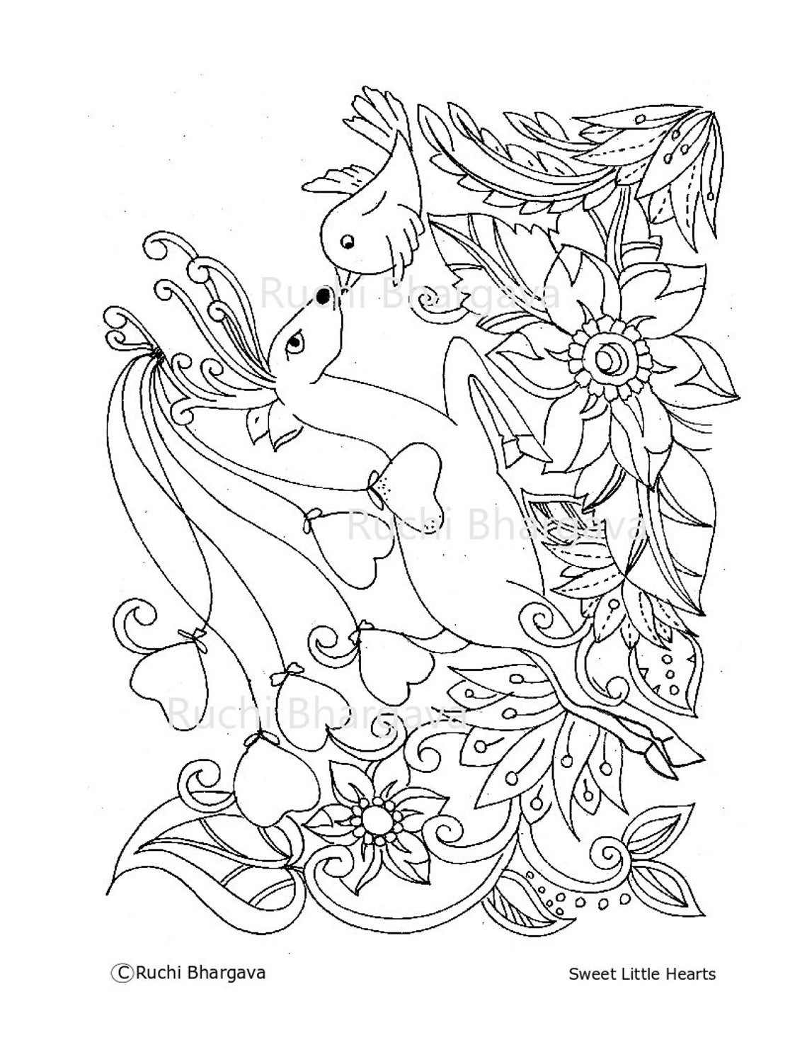 Sweet Little Hearts-coloring Book Pdf Format - Etsy