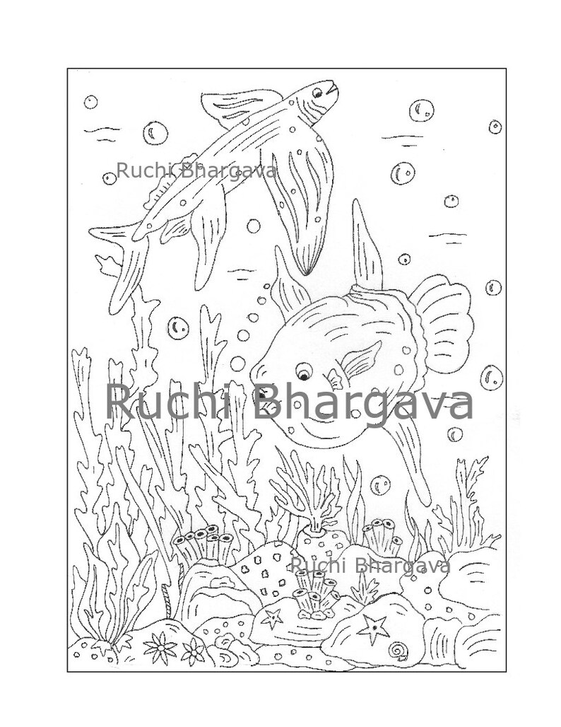 Magnificent Sea Life-adult Coloring Book - Etsy