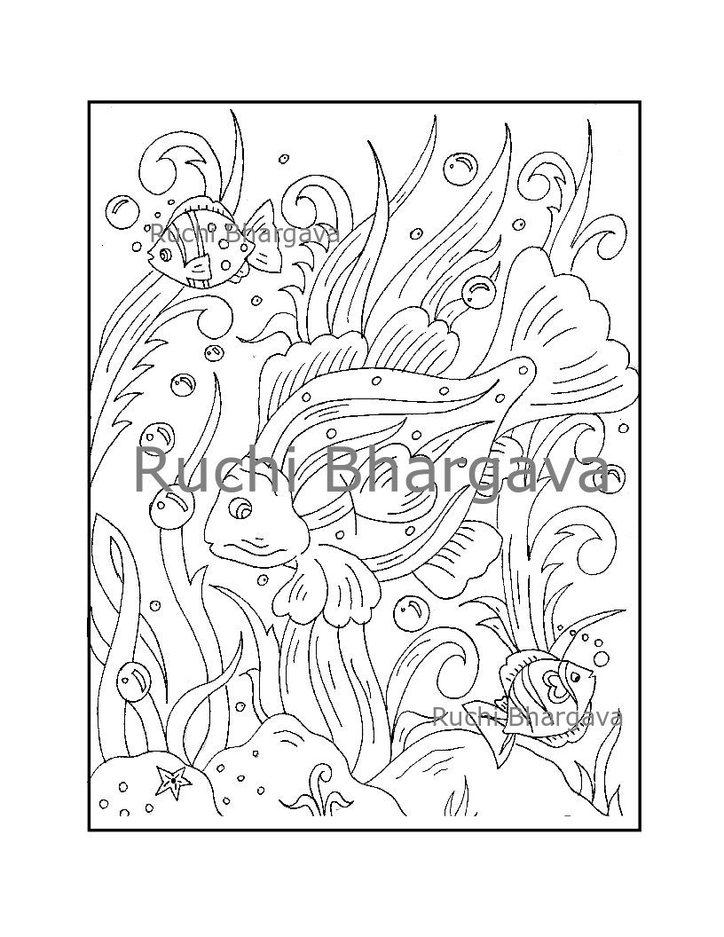 Magnificent Sea Life-adult Coloring Book - Etsy