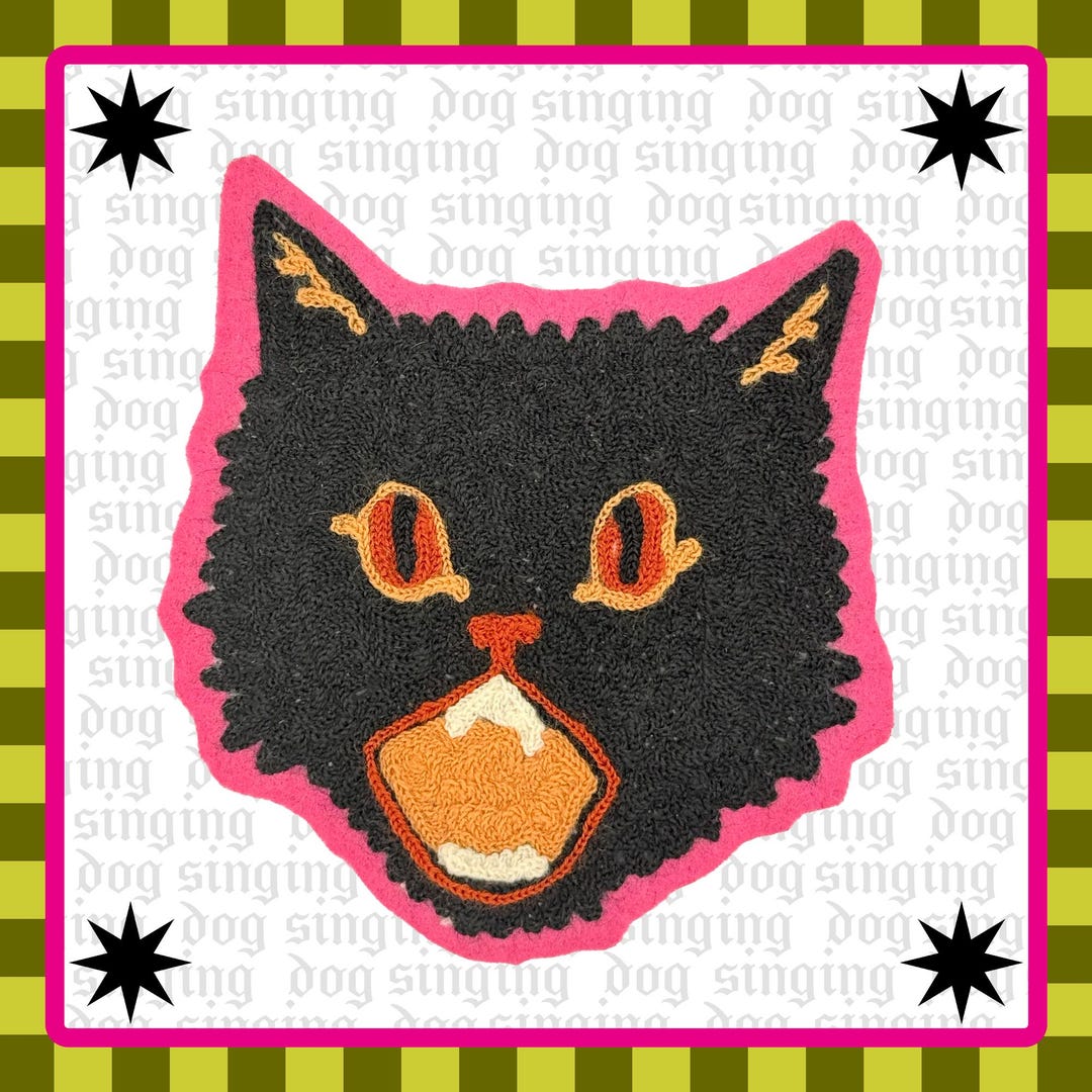 Scaredy Black Cat Chainstitched Patch - Etsy