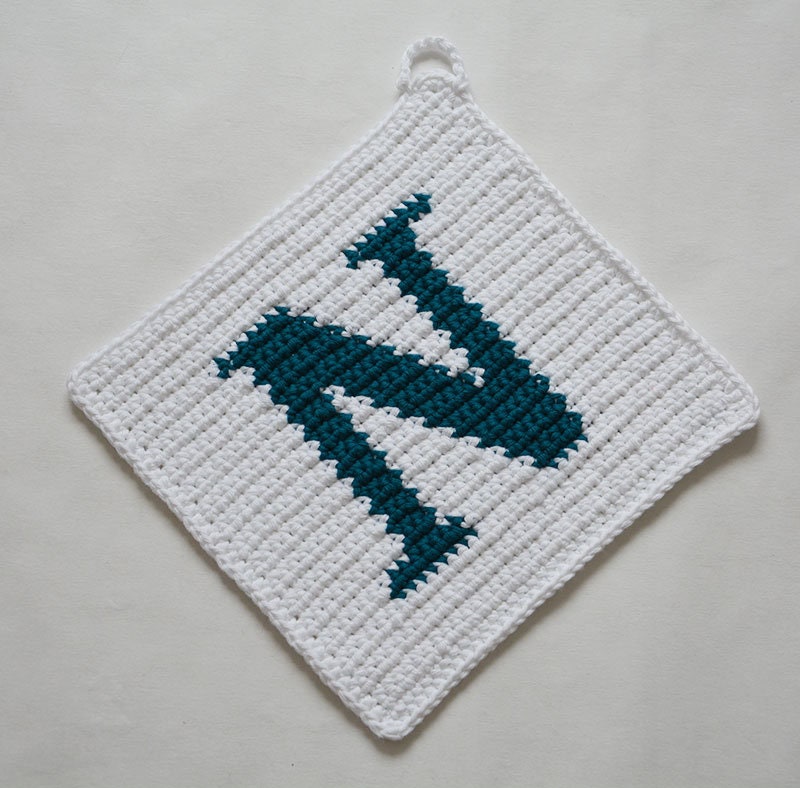 Letter n Potholder Crochet Pattern for Beginners | Etsy