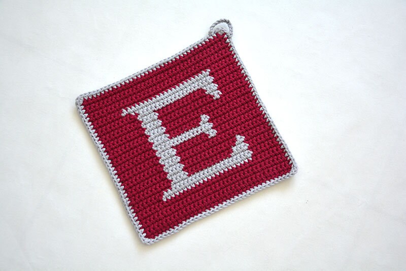 Letter "e" Potholder Crochet Pattern - for Beginners - Etsy