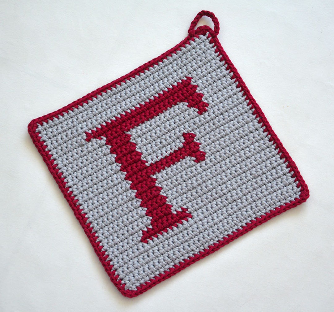 Letter "f" Potholder Crochet Pattern - for Beginners - Etsy