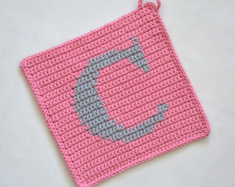 Letter L Potholder Crochet Pattern for beginners | Etsy