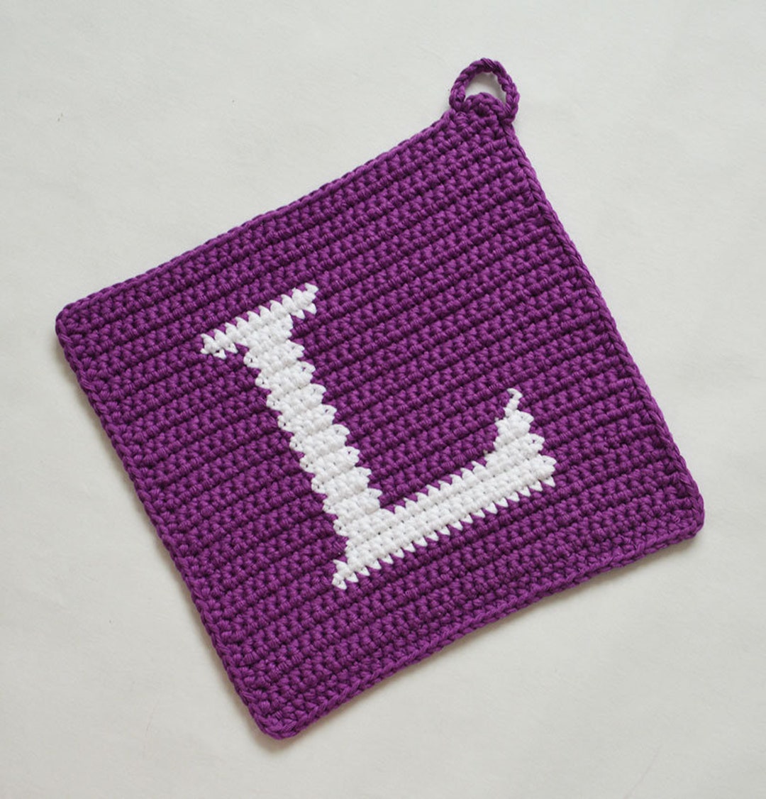 Letter "l" Potholder Crochet Pattern - for Beginners - Etsy