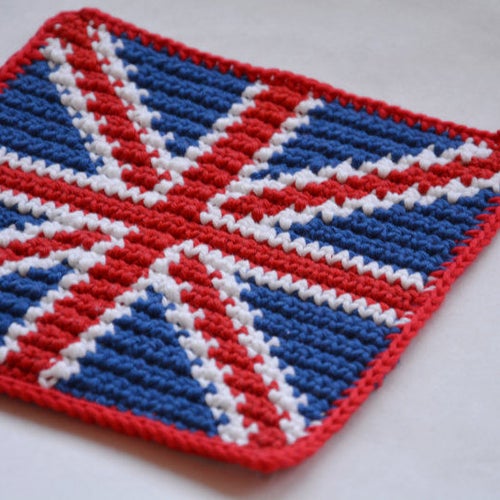 Union Jack Potholder Crochet Pattern for Beginners - Etsy