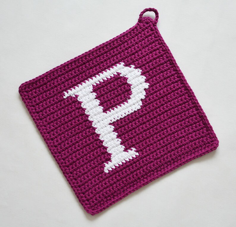 Letter "p" Potholder Crochet Pattern - for Beginners - Etsy