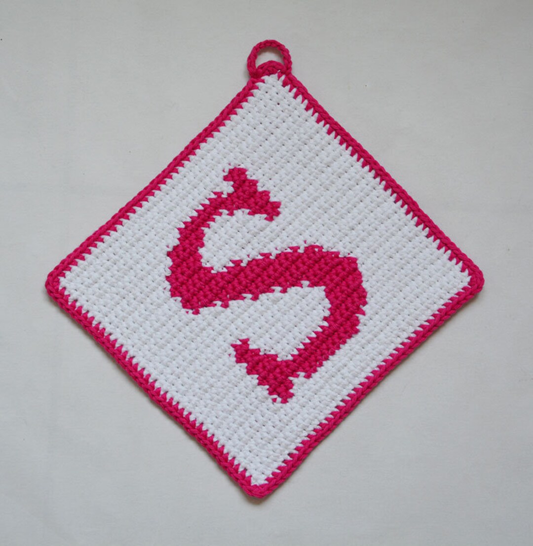 Letter "s" Potholder Crochet Pattern - for Beginners - Etsy