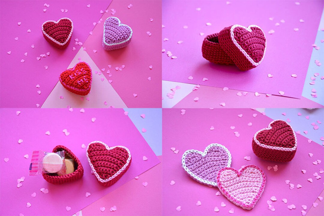 Heart-box and Candy Hearts Crochet Pattern - Etsy