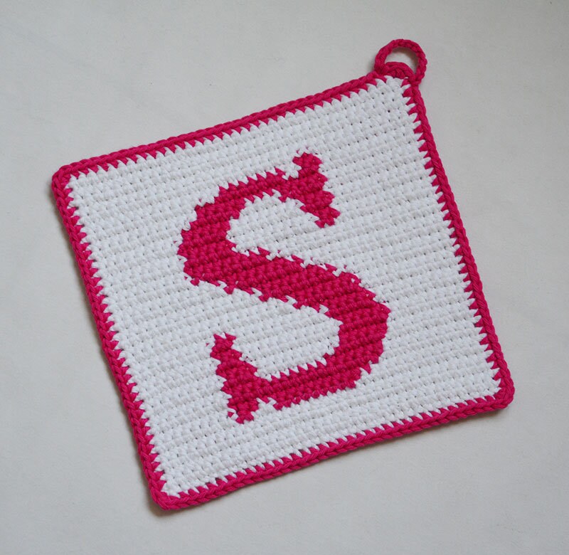 Letter "s" Potholder Crochet Pattern - for Beginners - Etsy