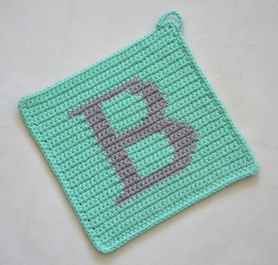 Letter b Potholder Crochet Pattern for Beginners | Etsy