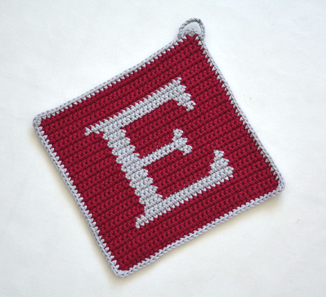 Letter "e" Potholder Crochet Pattern - for Beginners - Etsy