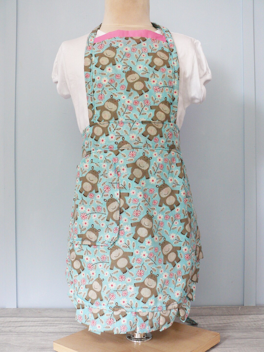 Kids Apron, Hippo Apron ,DESIGN NO 33. Apron,toddler Aprons, Animal ...