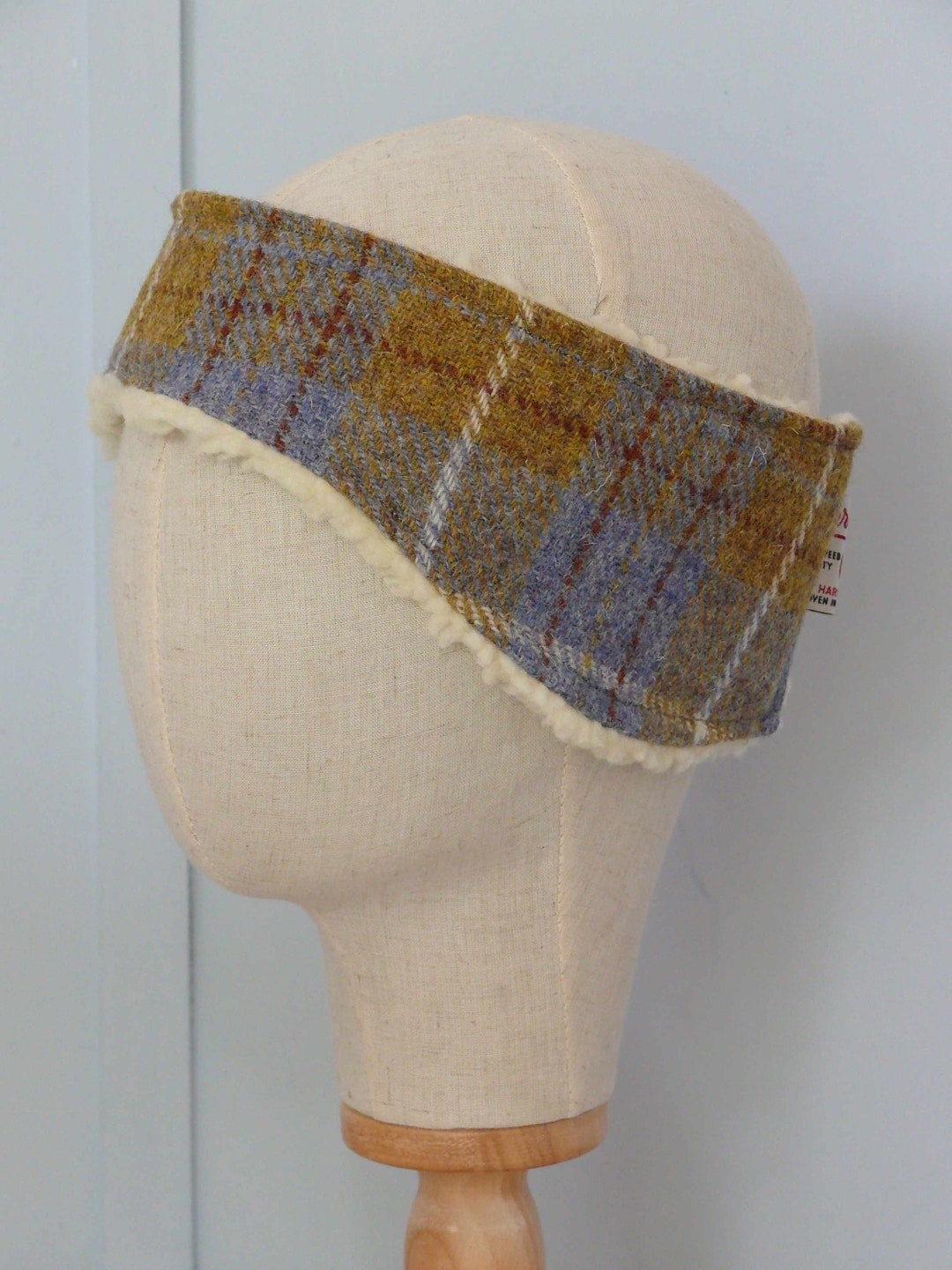 Hand Crafted Harris Tweed Head With Faux Sheepskin Fleece. Scarf ...