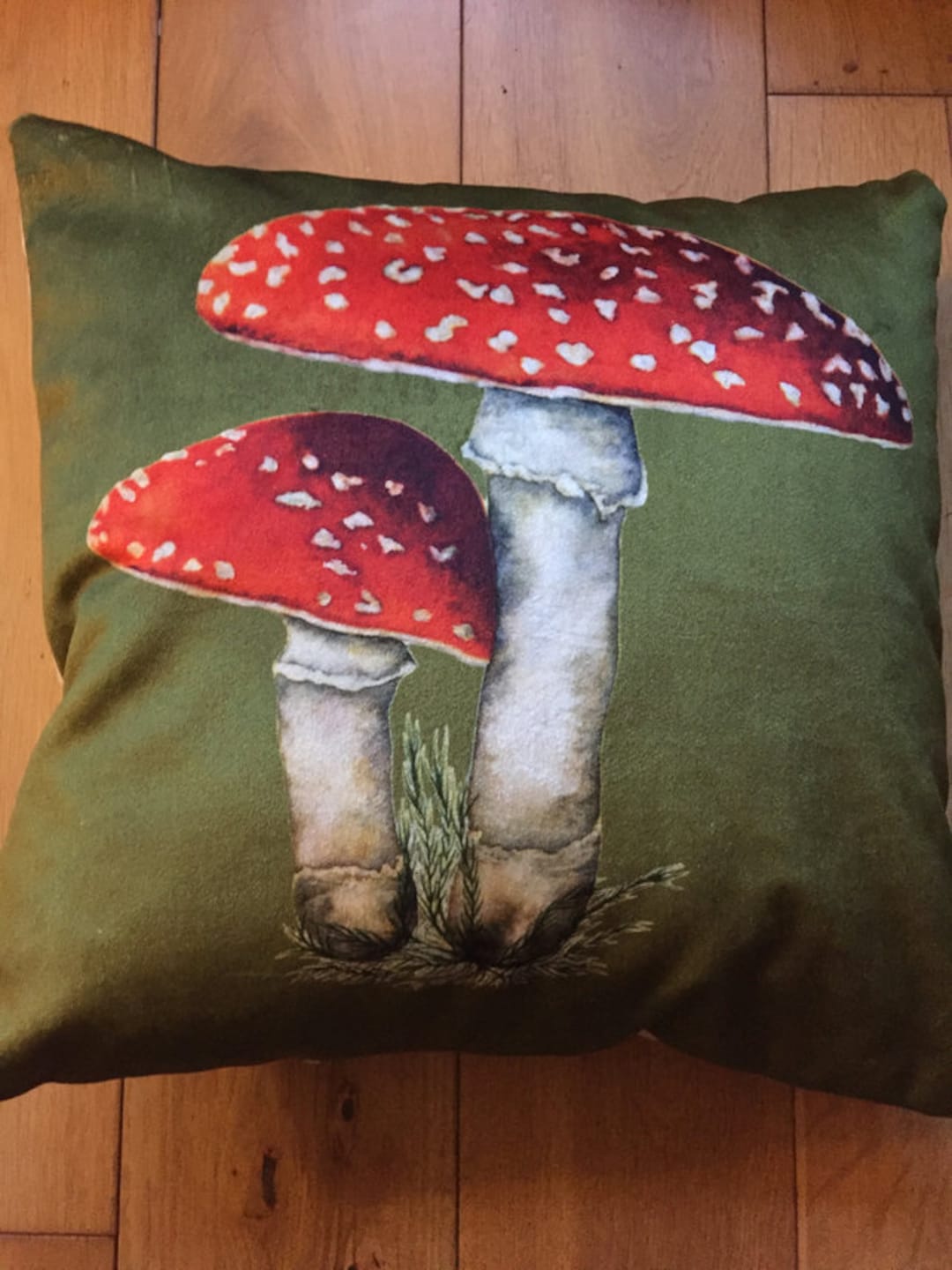 Mushroom Velvet Cushion, Toadstool Velvet Cushio - Etsy