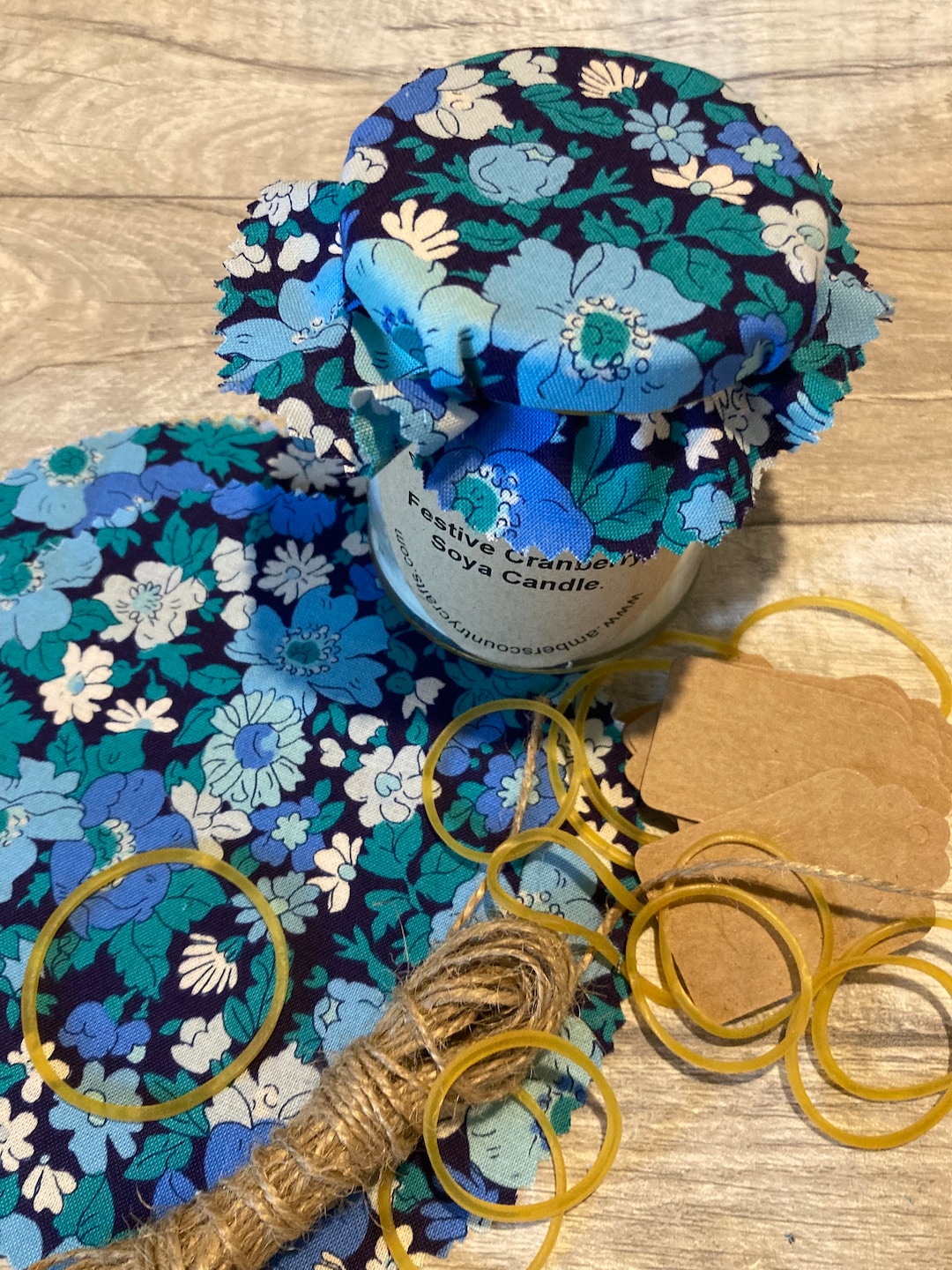 Jam Jar Covers X 8 Liberty Fabric, Gift Tags, String , Elastic - Etsy