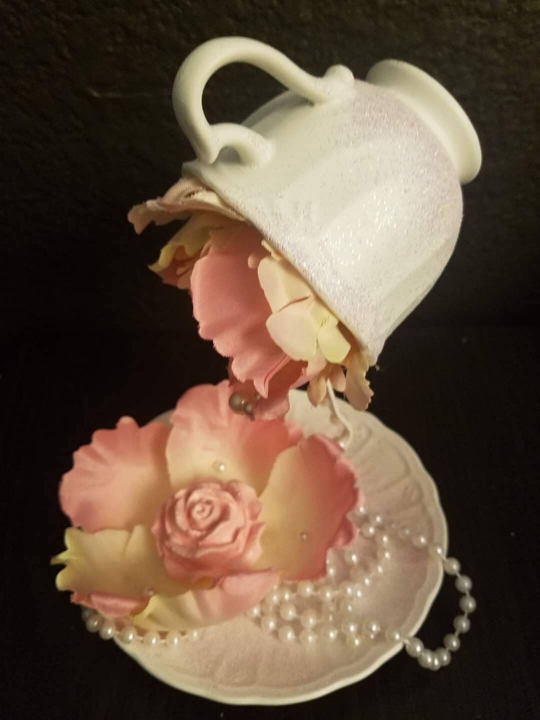 Floral Tea Cup Centerpiece - Etsy