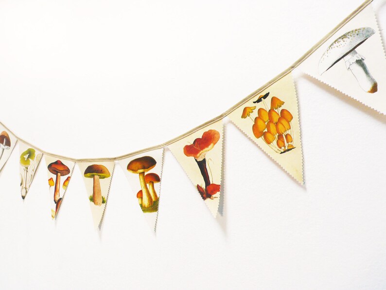 Bunting Mushrooms. Vintage Mushrooms. Banners. Fabric Bunting - Etsy