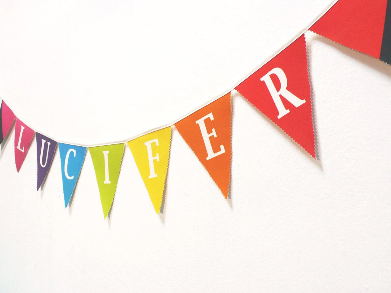 Bunting Lucifer. Banners. Fabric Bunting. Lucifer Rising. | Etsy