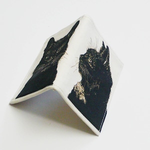 Small Billfold Wallet. Black Cat Wallet. Unisex Wallet. Cardholder. Cat ...